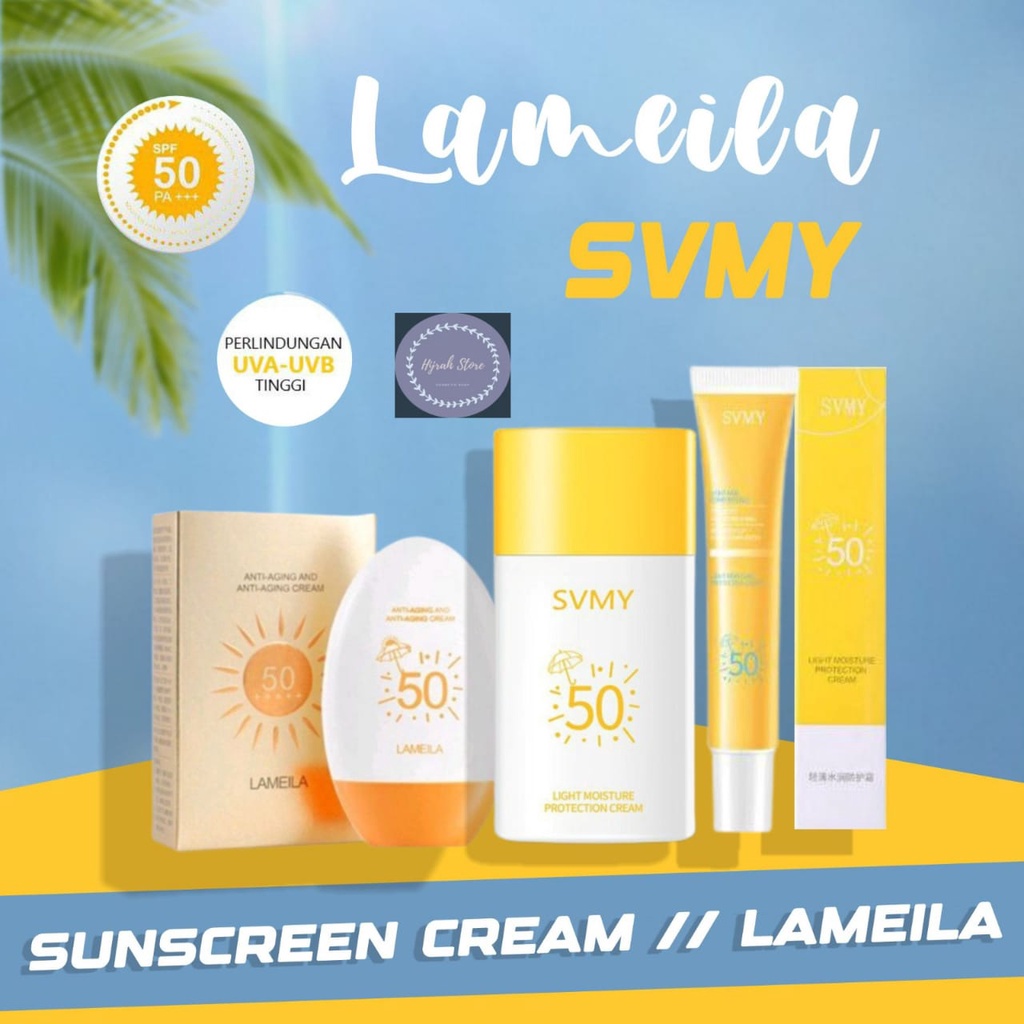 Jual LAMEILA SUNBLOCK CREAM & SVMY Mini Sun Block SPF 50 Sun Screen ...