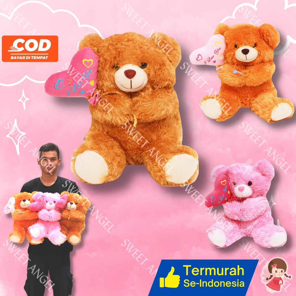 Jual Boneka Teddy Bear Love Beruang Love Bagus Lucu Boneka Bear Balon ...