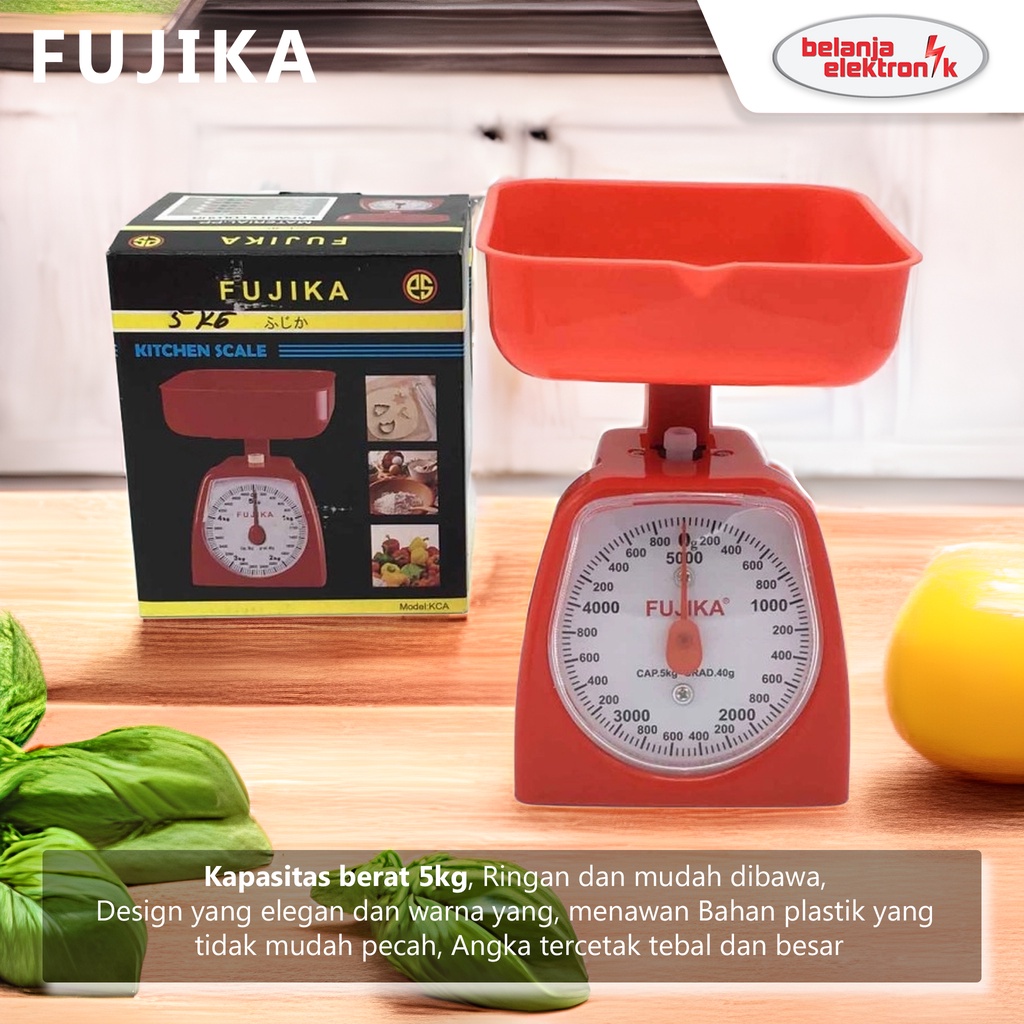 Jual Timbangan Dapur Kue Analog Kitchen Scale FUJIKA 5kg Plastik ...