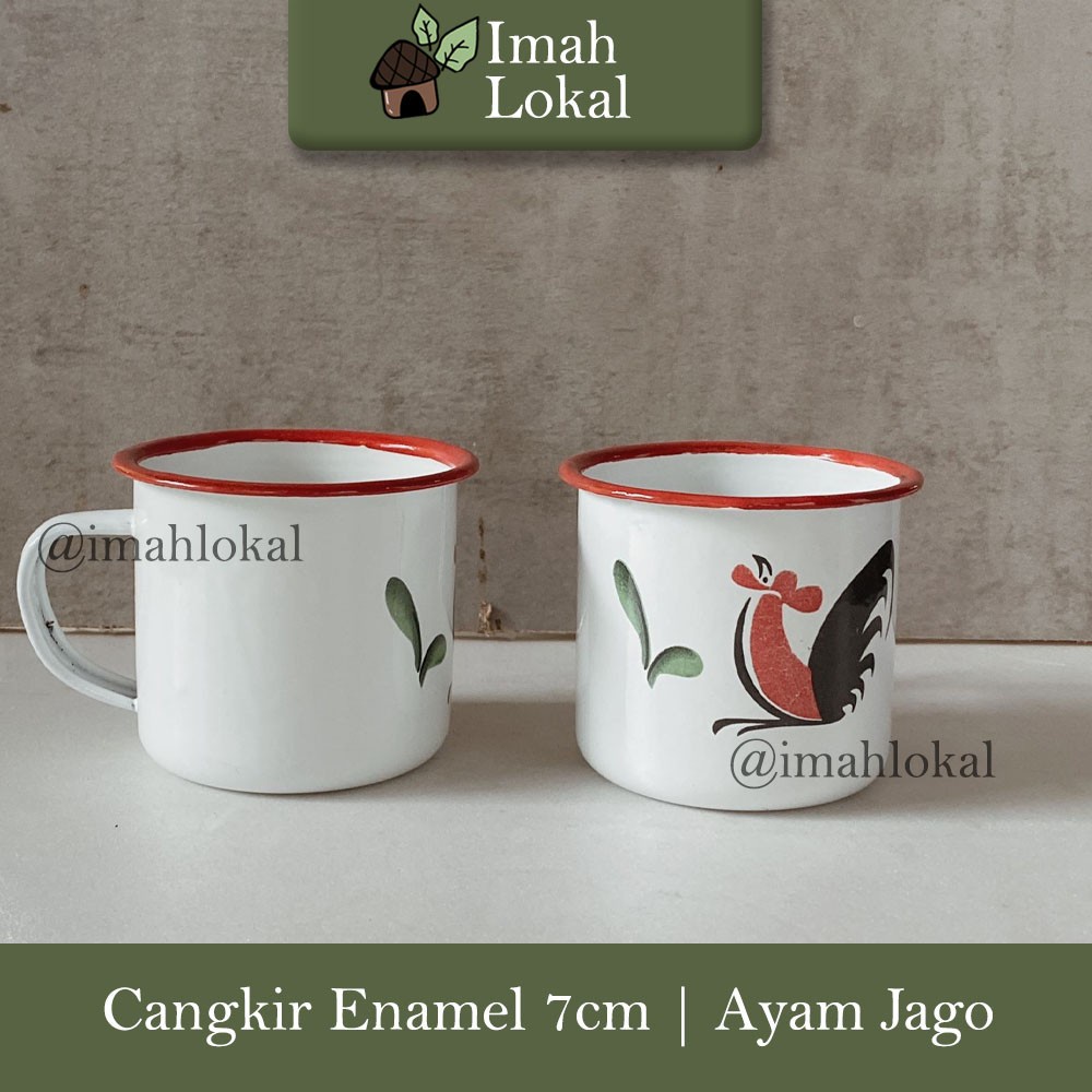 Jual 12pcs Cangkir Enamel 7 cm Motif Ayam Jago Blirik | Mug Seng Jadul ...