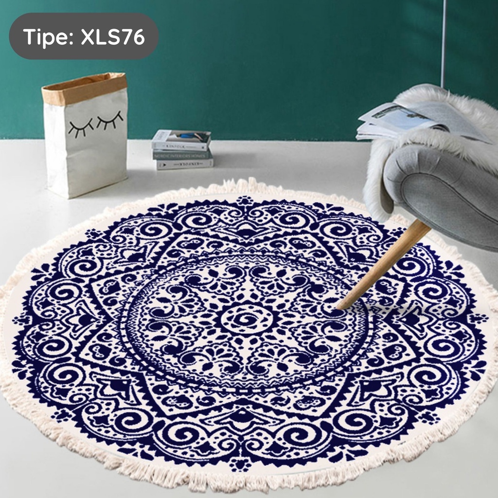 Jual KOKOMI Karpet Bohemian Yara Karpet Bulat Diameter 90cm Minimalis ...