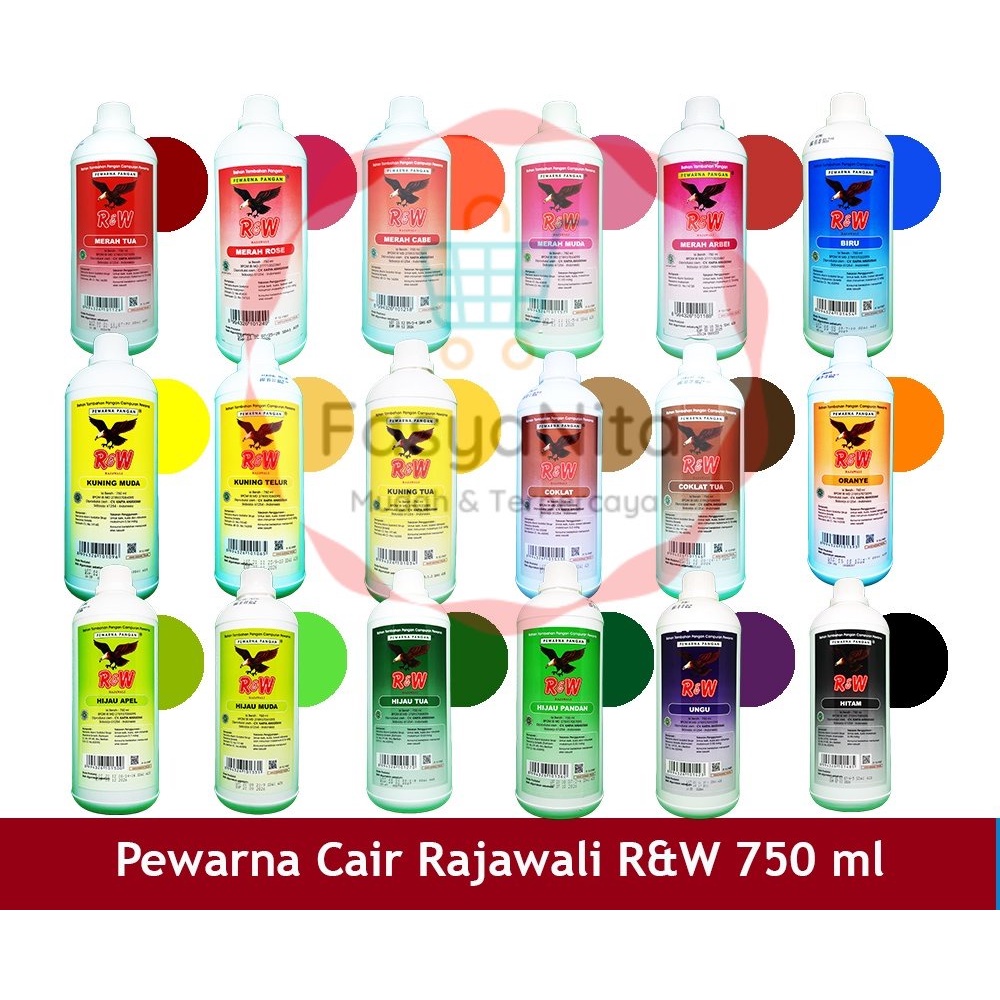 Jual Pewarna Makanan Kue Rajawali R&W RW 750 ml | Shopee Indonesia