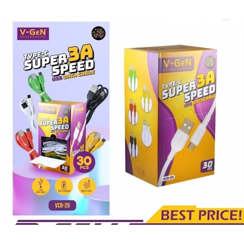 Jual (HARGA ECER) Kabel Data V-Gen VCB-27 2A / VCB-29 3A MICRO USB ...