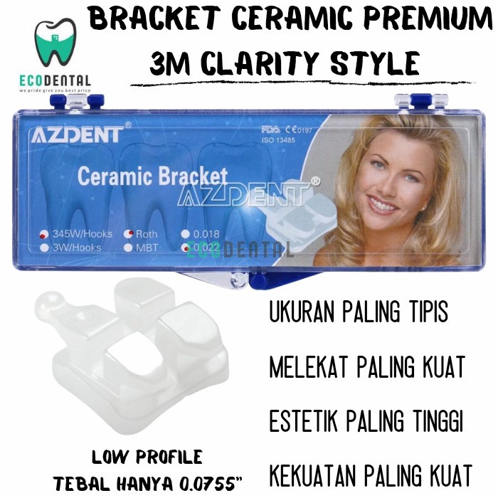 Jual Bracket Transparan Mini Ceramic Behel Keramik Bening Orthodontic ...