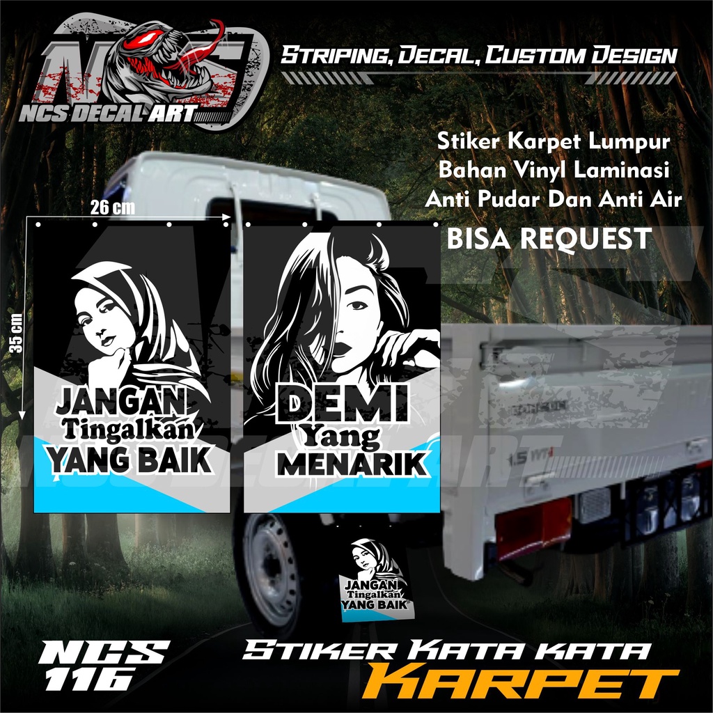 Jual Sticker Karpet Truck /Pick up Sticker Karpet Keren Kata Kata Buat ...
