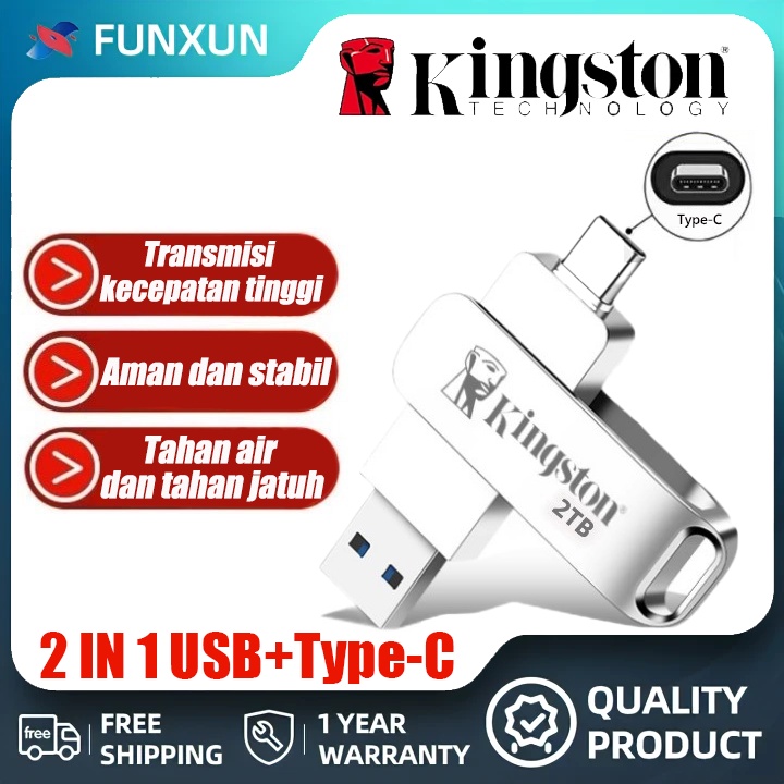 Jual Flashdisk OTG Type-C USB3.1 Kingston | Kapasitas 32GB/64GB/128GB ...