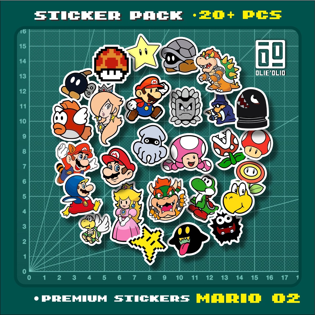 Jual STICKER PACK KARTUN KARAKTER LUCU MARIO S MARIO SUPER MARIO 2 ...