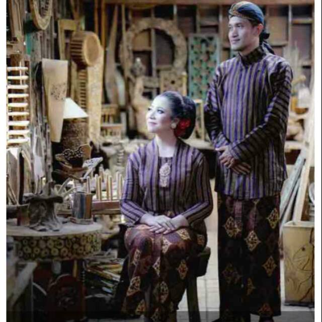 Jual Kebaya dan Sorjan Lurik BAJU SURJAN KEBAYA LURIK COUPLE DEWASA SET JARIK BLANGKON ADAT ...