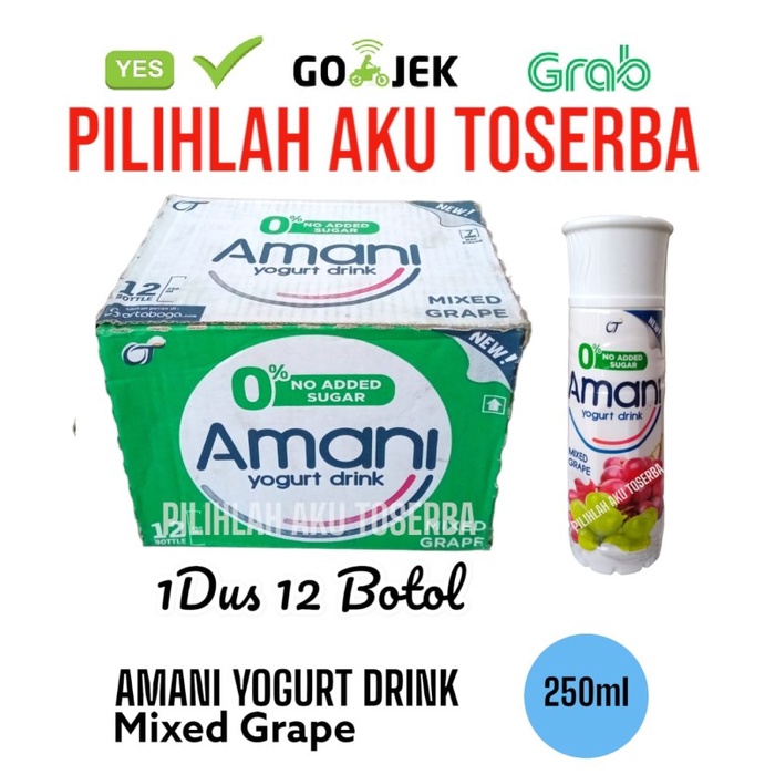 Jual AMANI Yogurt Drink NO ADDED SUGAR MIXED GRAPE 250 ml - ( HARGA 1 DUS ) | Shopee Indonesia