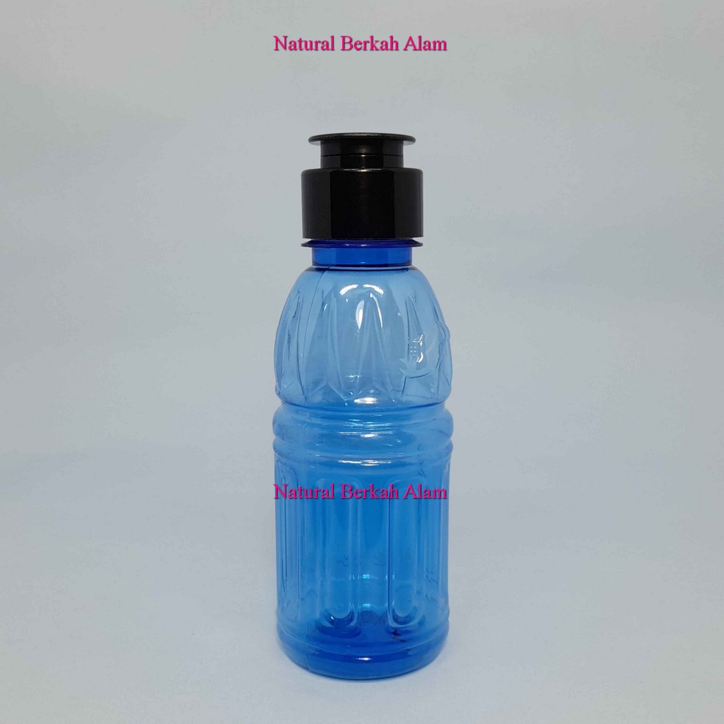 Jual Botol Plastik Bulat 220 Ml Biru Transparan Tutup Fliptop Jamur ...