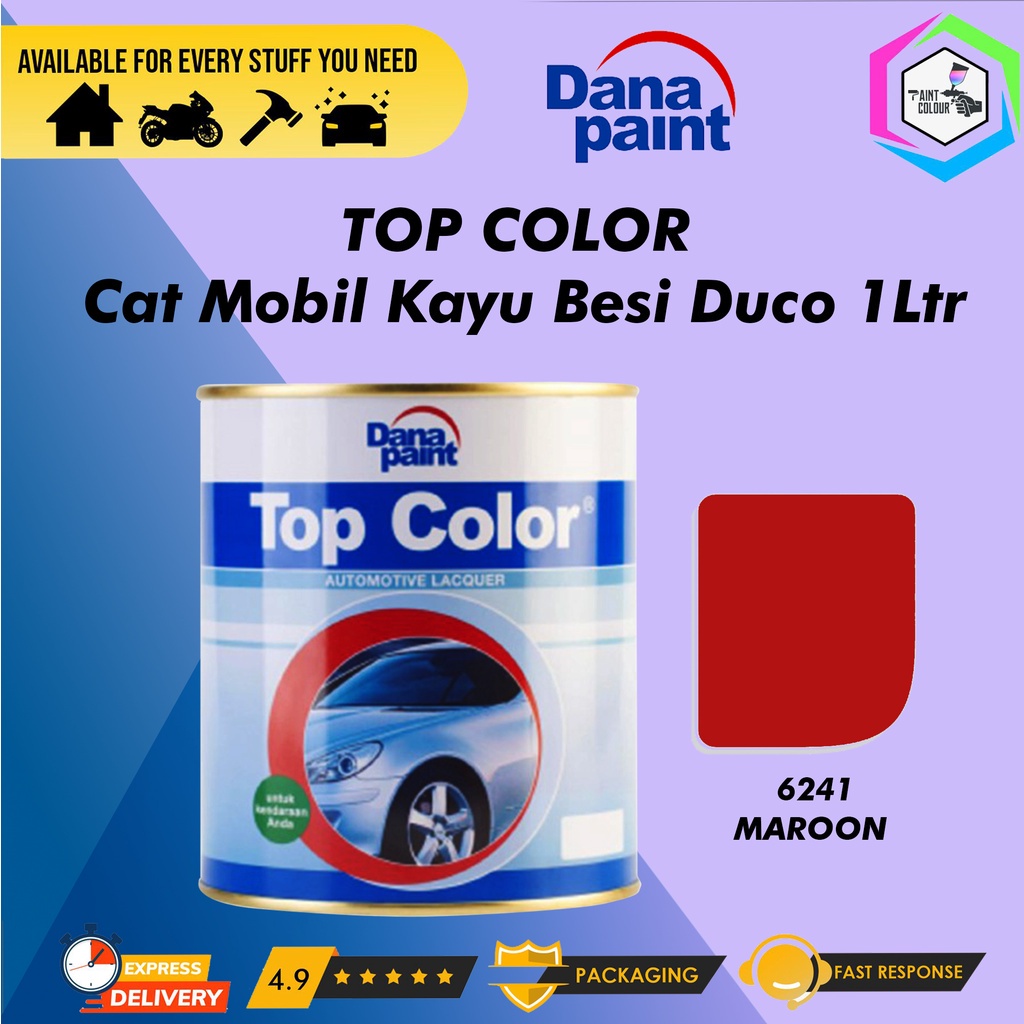 Jual TOP COLOR 6241 Maroon - Cat Mobil Kayu Besi Duco | Shopee Indonesia