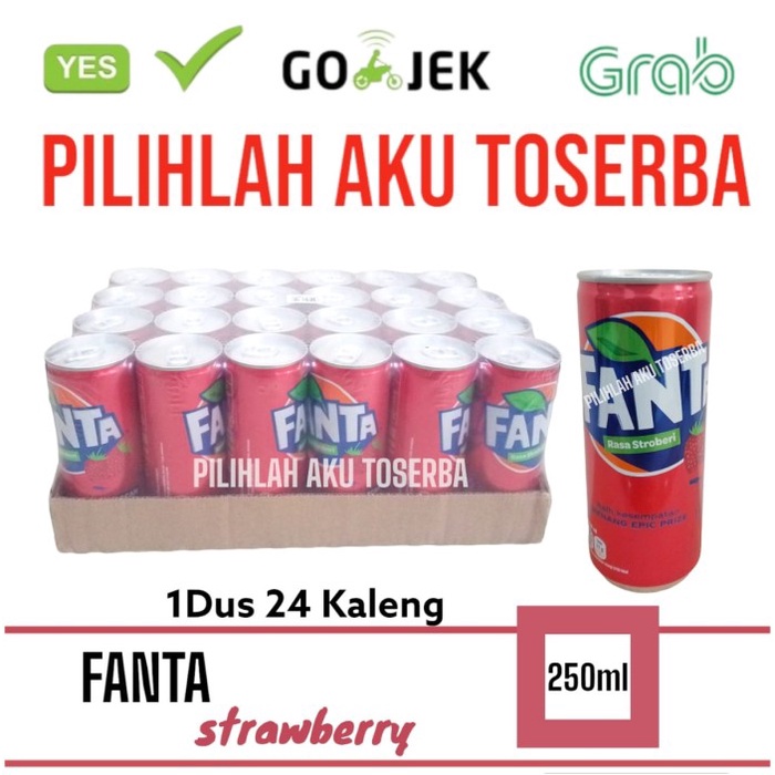 Jual Fanta Strawberry KALENG CAN 250 ml - ( HARGA 1 DUS ) | Shopee Indonesia