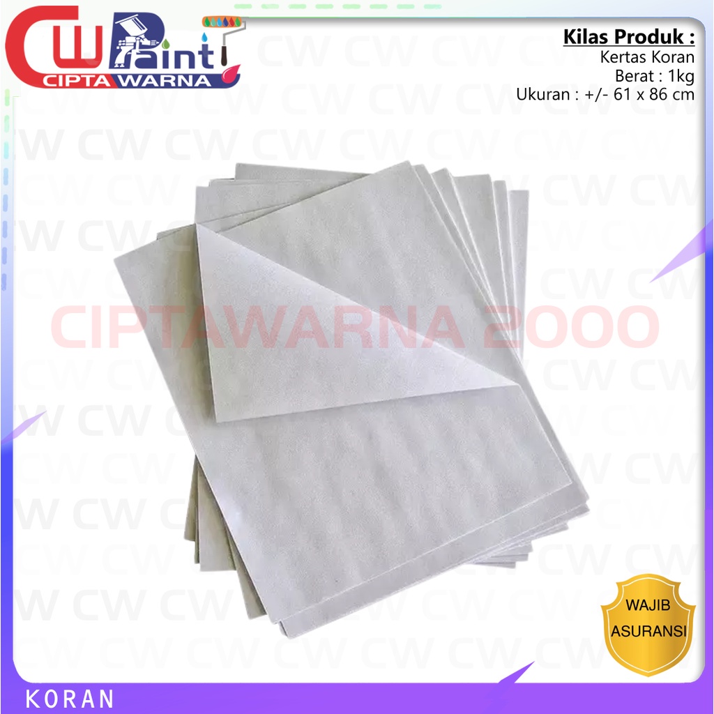 Jual Kertas Koran Polos 61 x 86 cm 1 kg Masking Paper - CWK | Shopee ...