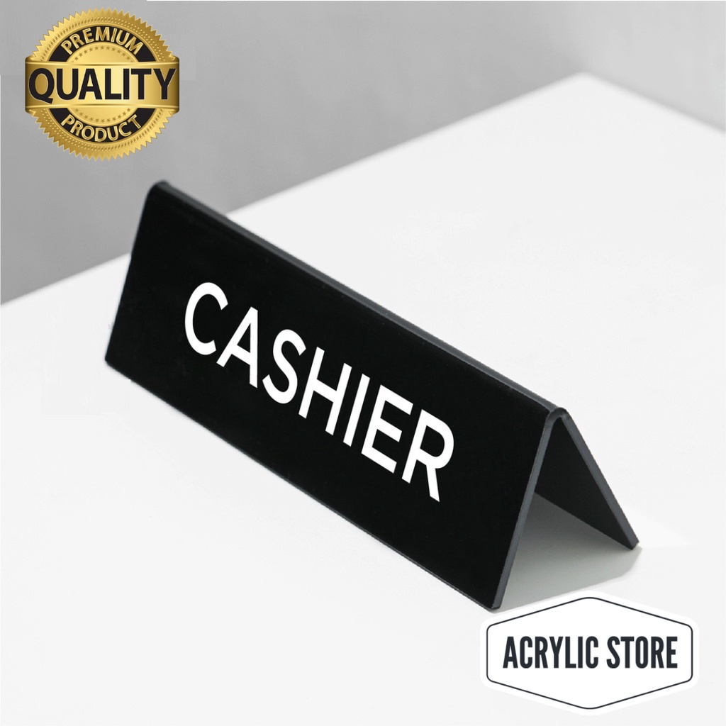 Jual Papan Meja Cashier Table Sign Tulisan Acrylic Tent Card Akrilik ...