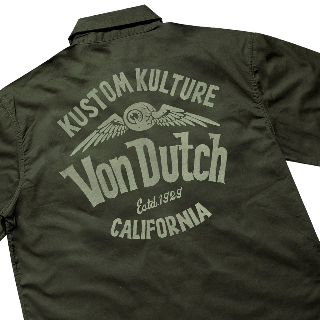 Jual Von Dutch Workshirt 0870 Army Green | Shopee Indonesia