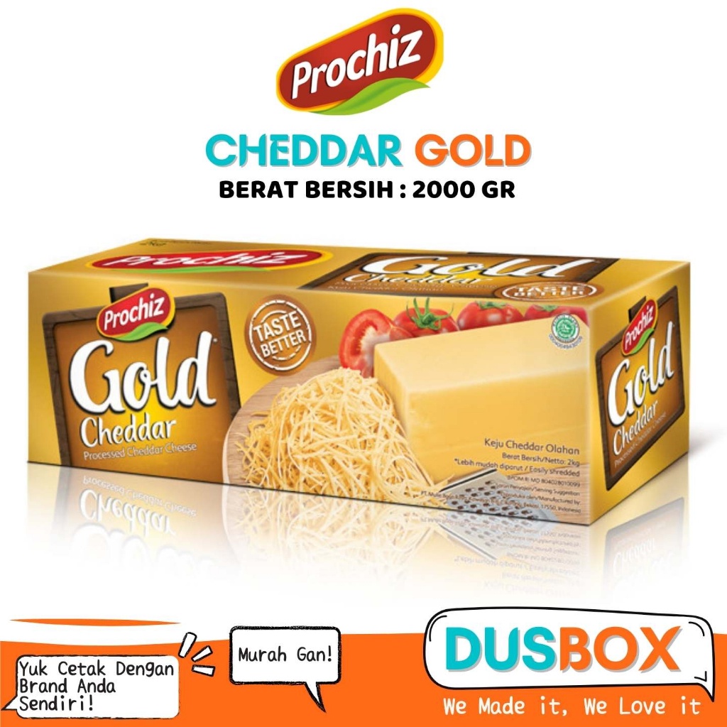 Jual Prochiz Keju Cheddar Gold 2kg / Keju Cheddar Prochiz / Keju Parut ...