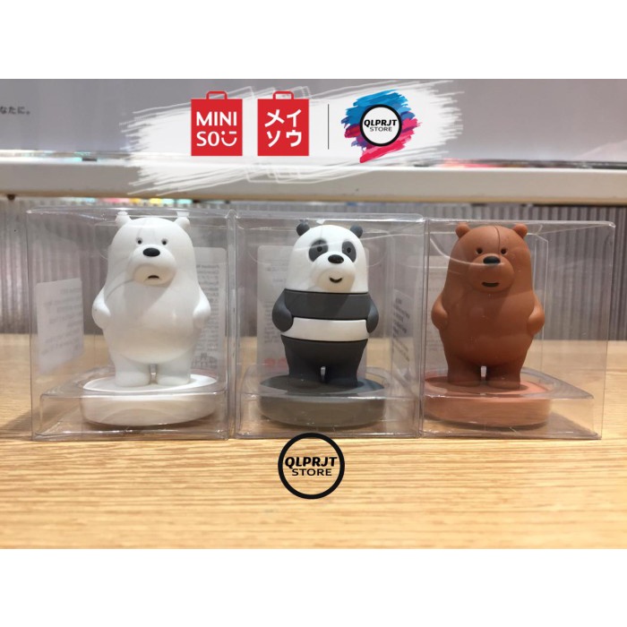 Jual Pajangan Lucu We Bare Bears x Miniso Dekorasi Miniatur - Grizzly ...