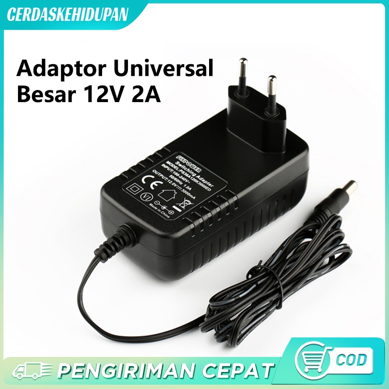 Jual Adaptor Charger DC 12V 2A Murni Trafo Power Supply Untuk Lampu ...