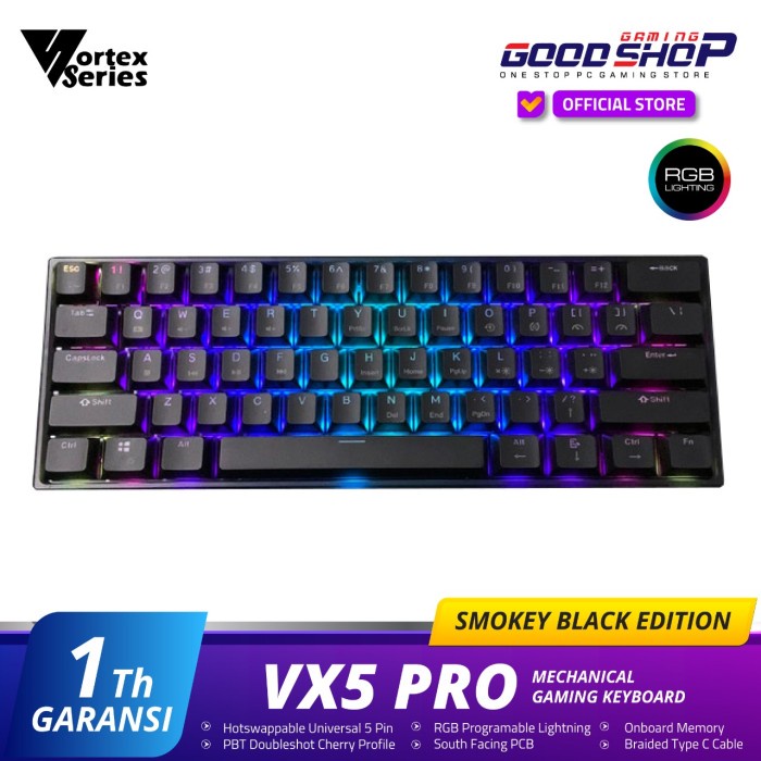 Jual VortexSeries VX5 PRO 60% Mechanical Keyboard - Smokey Black ...