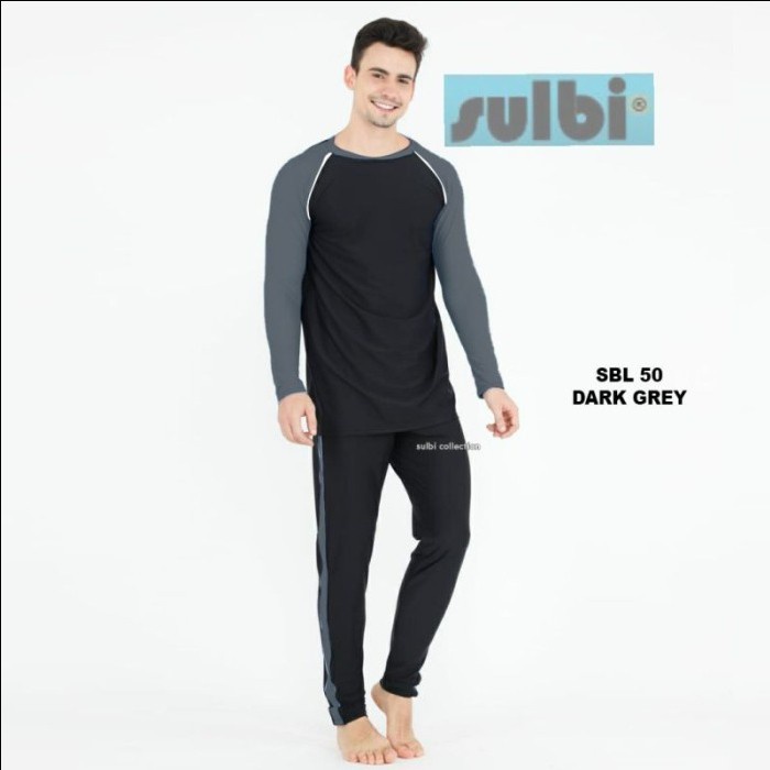 Jual Baju Renang Pria Sulbi SBL 50 Dark Grey | Baju Renang dan Diving Pria - S | Shopee Indonesia