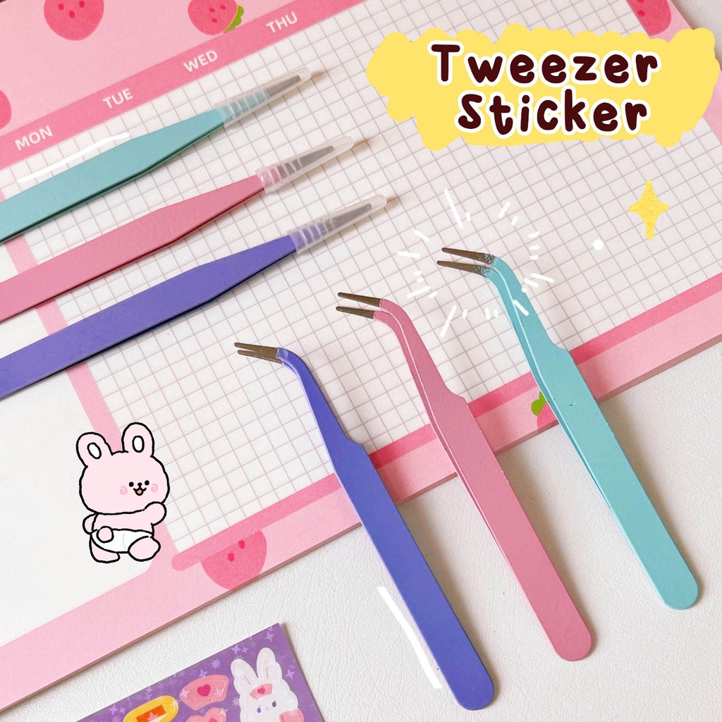 Jual SHINSDAY Pinset Penjepit Tweezer Sticker Model Bengkok | Shopee ...