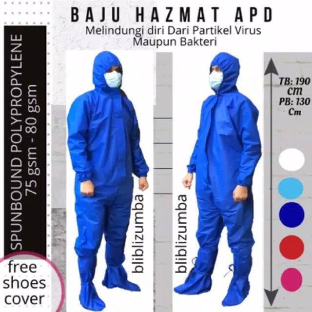 Jual baju hazmat APD coverall disposable anti virus arx10 | Shopee ...