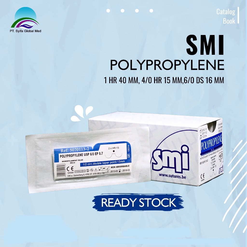 Jual Polypropylene Blue Benang operasi Benang jahit Merk SMI Berbagai ...