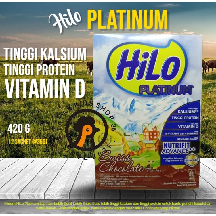Jual HiLo Platinum Swiss Chocolate 420gr Susu Peninggi Badan Tinggi ...