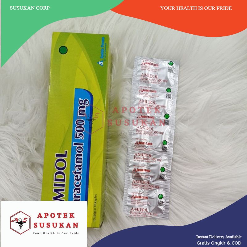 Jual Amidol ( Paracetamol ) 500mg OBAT DEMAM / SAKIT KEPALA / NYERI ...