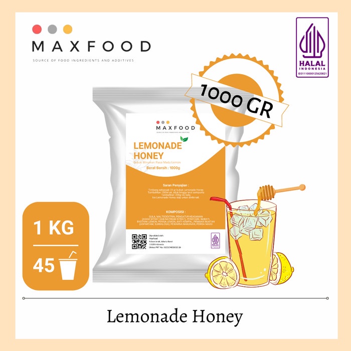 Jual MAXFOOD - Lemonade Honey Powder / Bubuk Minuman Lemon Madu 1 KG ...