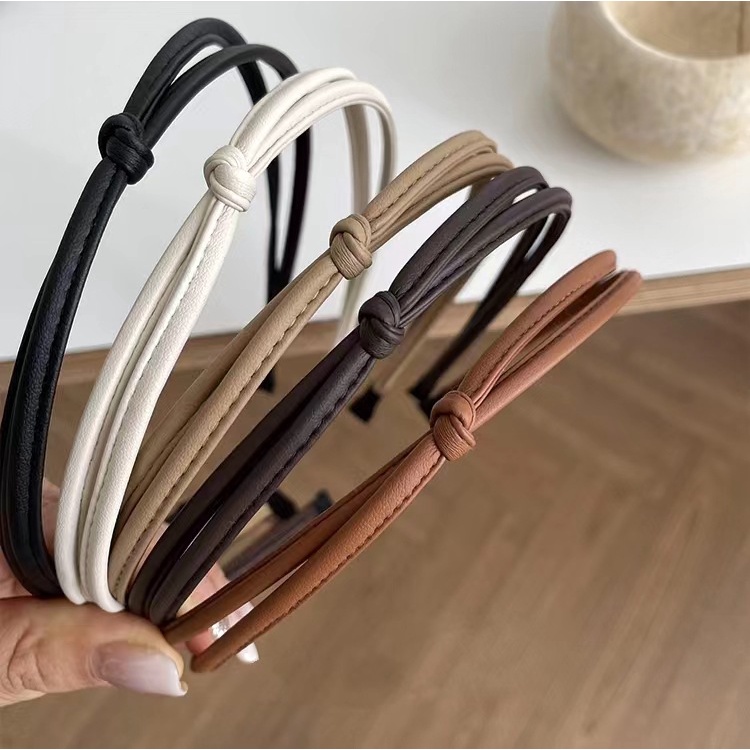 Jual Town Shell - Ramen Leather Korean Head Band / Bando Simple Korea ...
