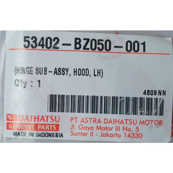Jual Engsel Kap Mesin Sigra Kiri (53402-BZ050-001) Daihatsu | Shopee ...