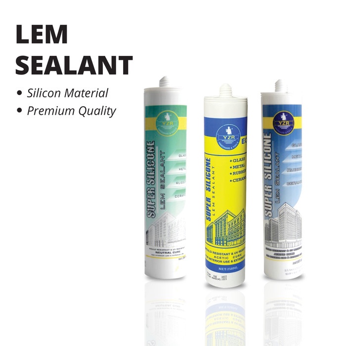 Jual NEW YOZURY Silicone Sealant Lem Kaca Perekat Asam - Weldom / LEM ...