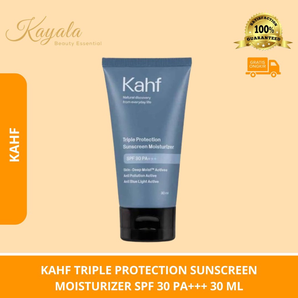 Jual KAHF TRIPLE PROTECTION SUNSCREEN MOISTURIZER SPF 30 PA+++ 30 ML ...