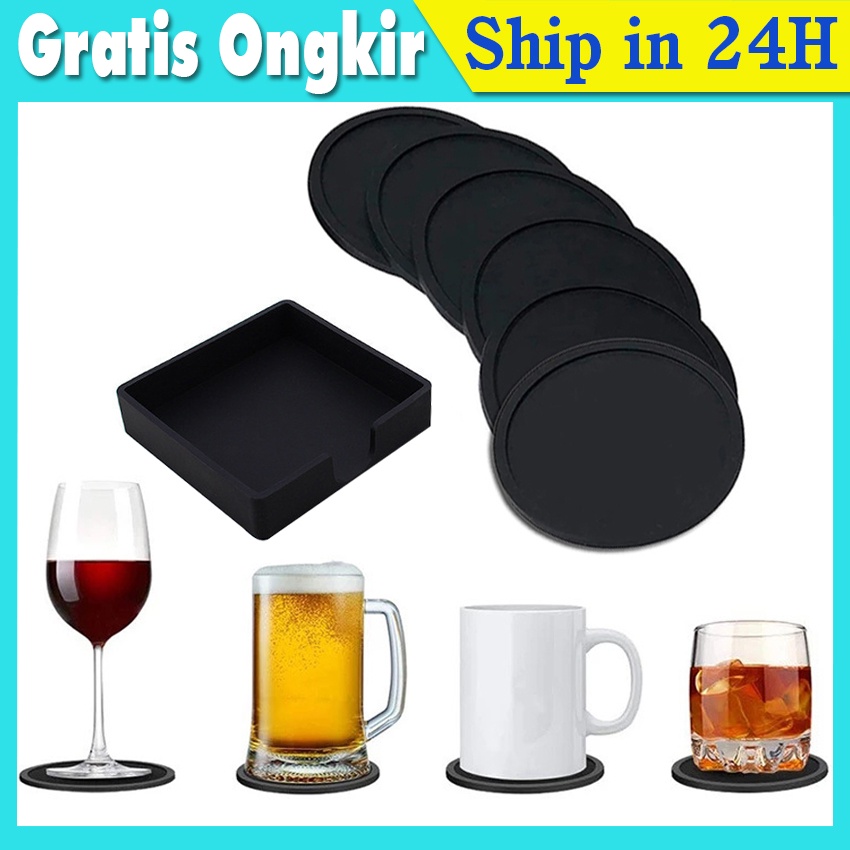 Jual Tatakan gelas karet - coaster rubber Bahan Karet PVC Tebal Anti ...