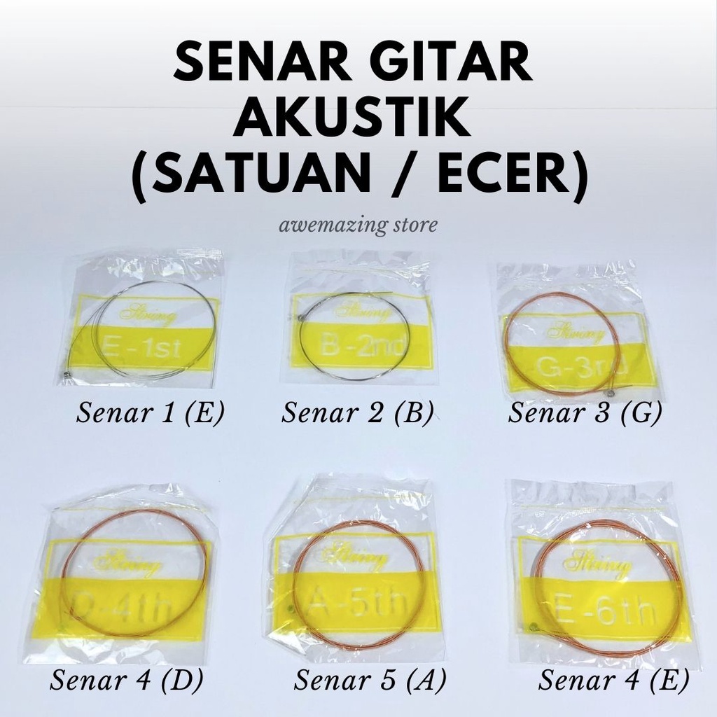 Jual Senar Gitar Akustik Satuan / Ecer Ukuran 1-6 Kualitas Import ...