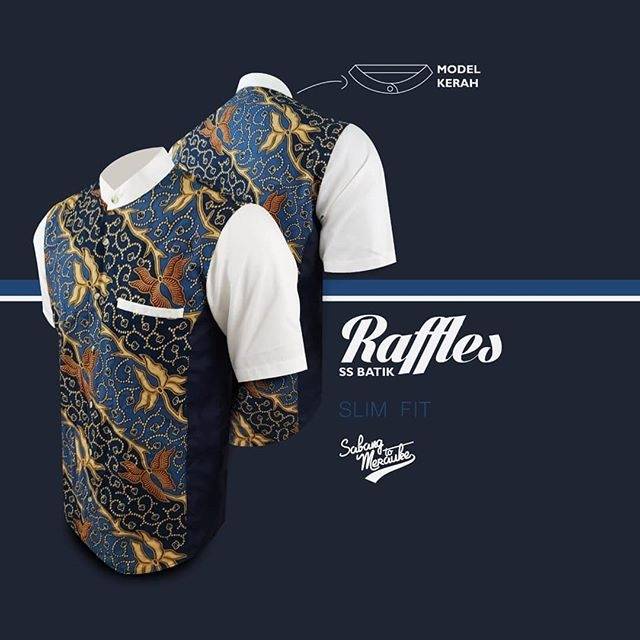 Jual KEMEJA BATIK RAFFLES - KERAH BAJU KOKO - SABANG TO MERAUKE ...