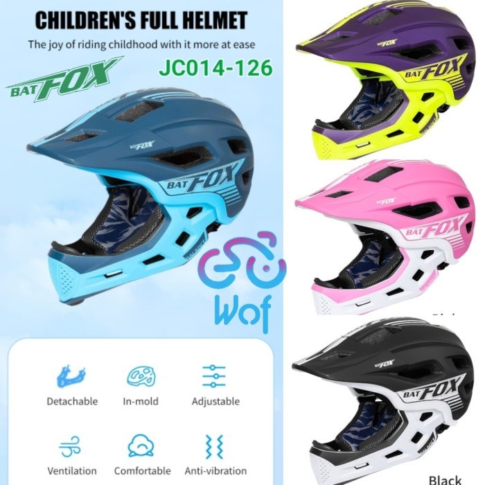 Jual BATFOX Kids JC014-126 Helm Sepeda Anak Fullface Child Bicycle ...