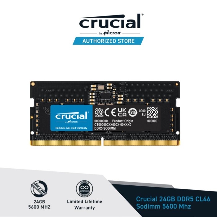 Jual CRUCIAL DDR5 5600 24GB - SODIMM MEMORY RAM LAPTOP NOTEBOOK ...