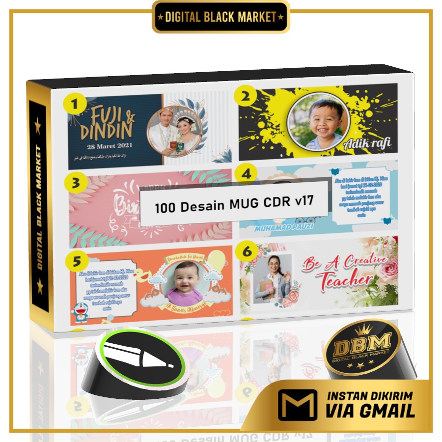 Jual ID20001 - 100 Desain Mug CorelDraw V17 | Shopee Indonesia