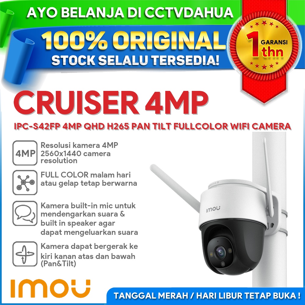 Jual IMOU CRUISER IPC-S42FP 4MP QHD H265 PAN TILT FULLCOLOR WIFI CAMERA ...