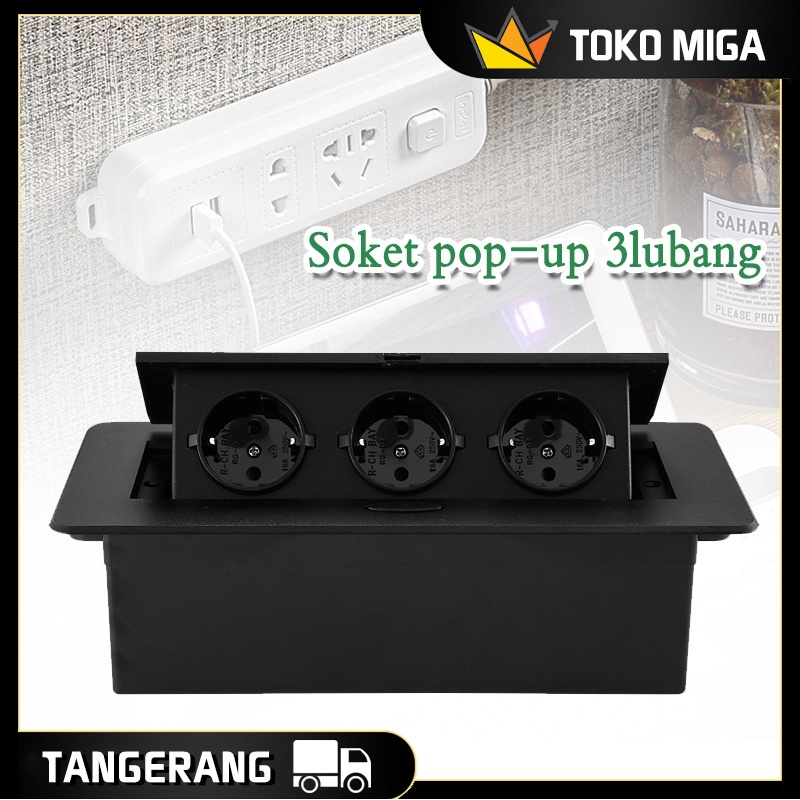 Jual Pop-Up Stop Kontak Tanam Meja Meeting 3 Socket 2 Lubang EU Tertanam Floor/Desk | Shopee ...