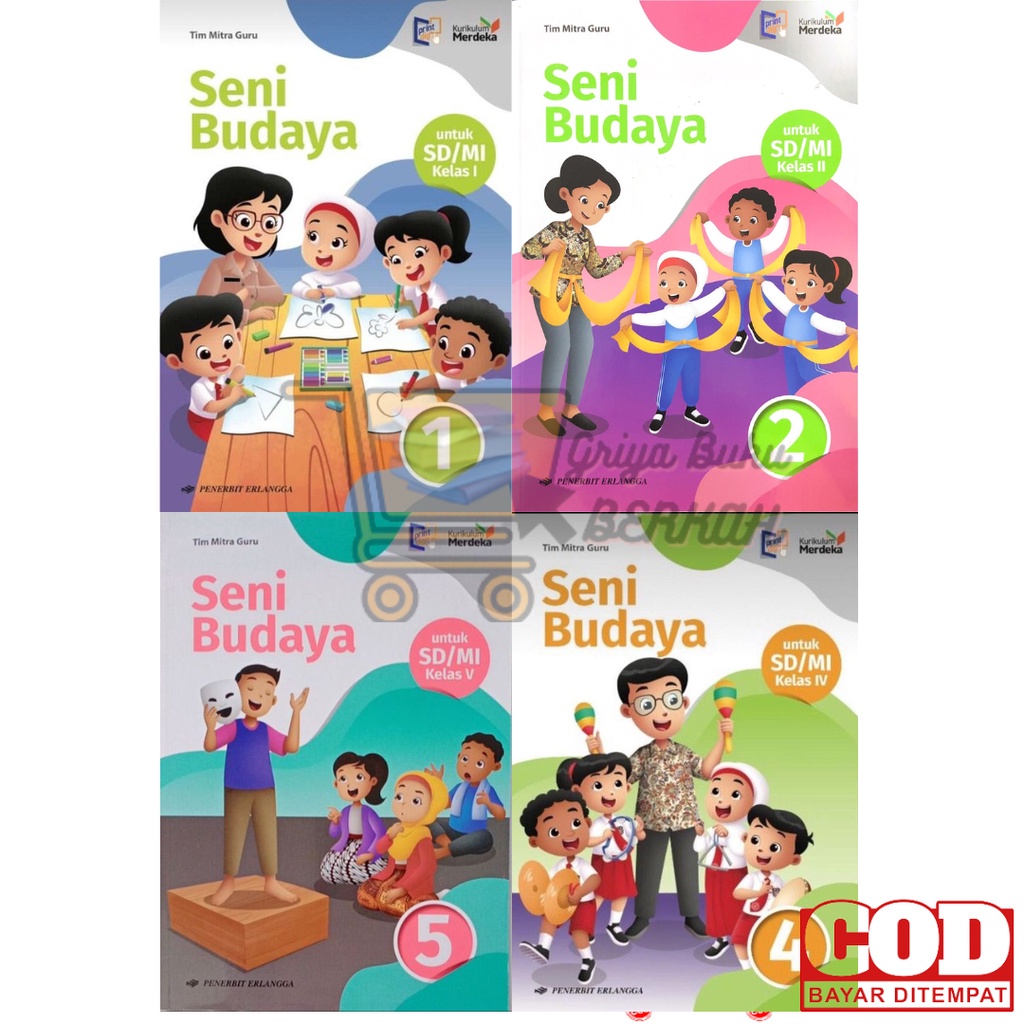 Jual BUKU SENI BUDAYA SD/MI Kelas 1 2 3 4 5 6 Penerbit Erlangga Kurikulum Merdeka Tim Mitra Guru ...