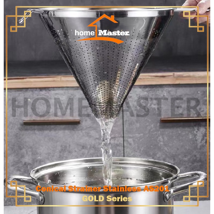 Jual HomeMaster Conical Strainer/Saringan Kerucut/Segitiga/Cap Soup/Sup ...