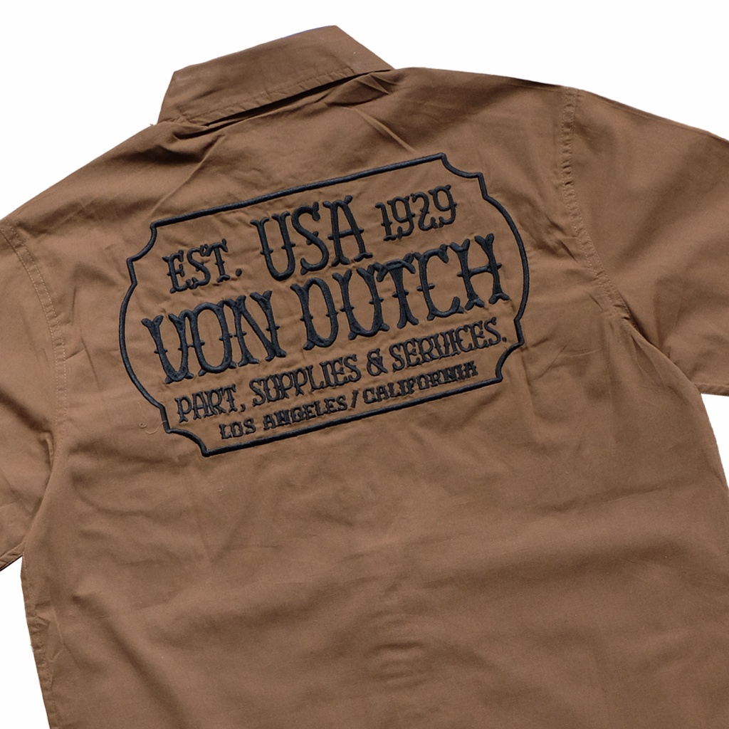 Jual Von Dutch Workshirt 0808 Brown | Shopee Indonesia
