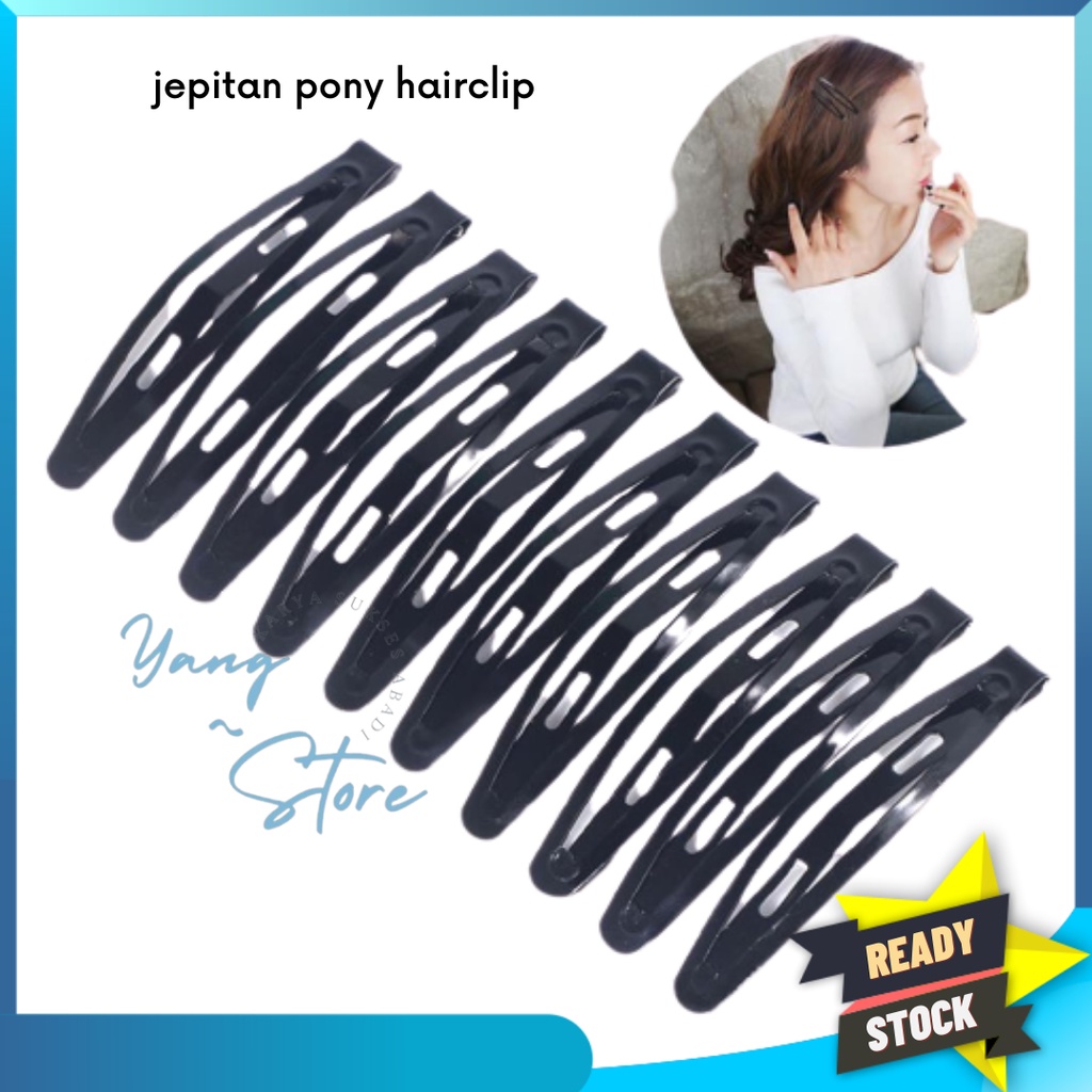 Jual YGS-G311- Jepit Tiptop Jepitan Pony Hairclip Poni Hitam Polos ...