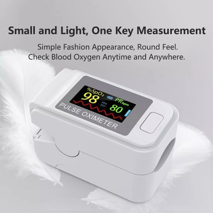 Jual Fingertip Pulse Oximeter Oxymeter SpO2 & PR White, LCD Display ...