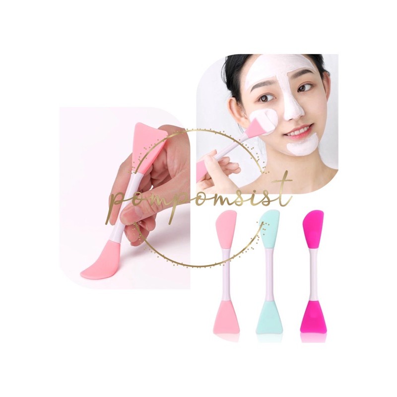 Jual kuas masker silikon / brush silicone (2in1) / Spatula masker 2in1 ...