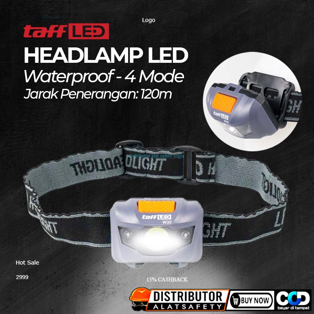 Jual senter kepala Headlamp LED Flashlight White and Red Light ...