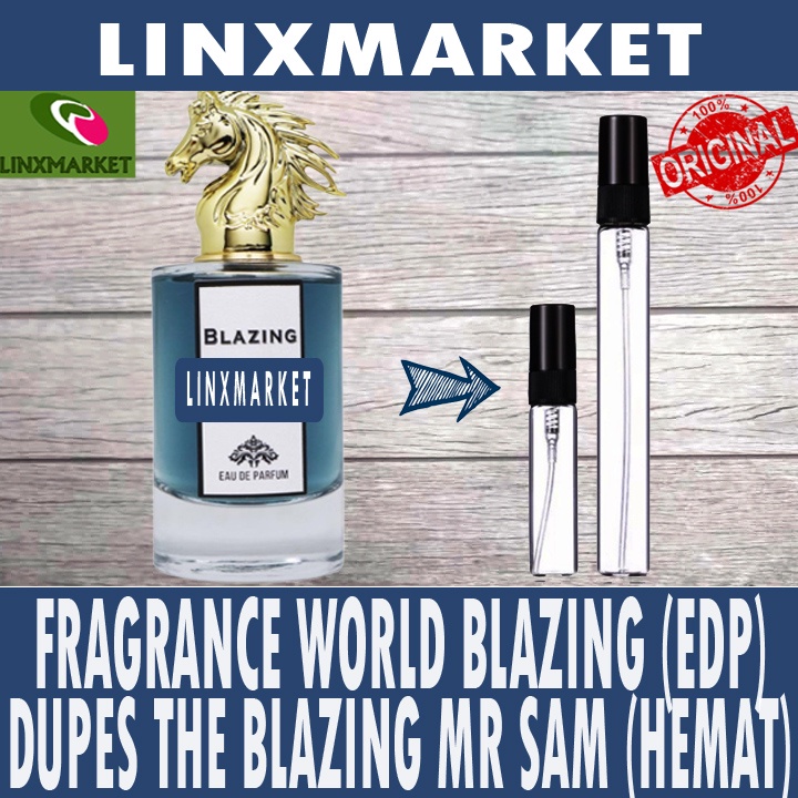 Jual FRAGRANCE WORLD BLAZING EDP MEN DUPES PENHA* THE BLAZING MR SAM ...